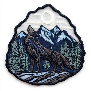 7 Wolf Clipart Howling Wolf, Full Moon Graphics Animal Clipart, White ...