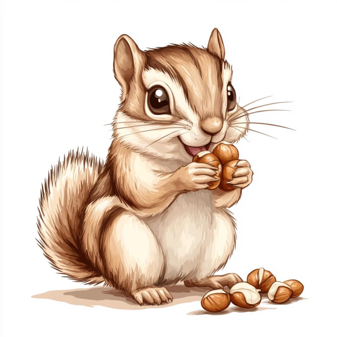 7 Animals Eating Clipart,animals Breakfast,printable Watercolor Clipart ...