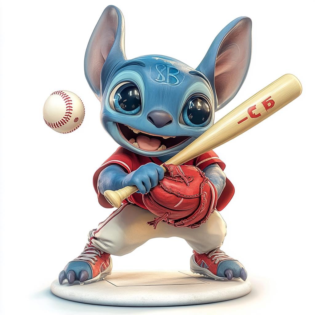 Stitch Baseball Clipart: Watercolor PNG, JPG (digital File) - Etsy