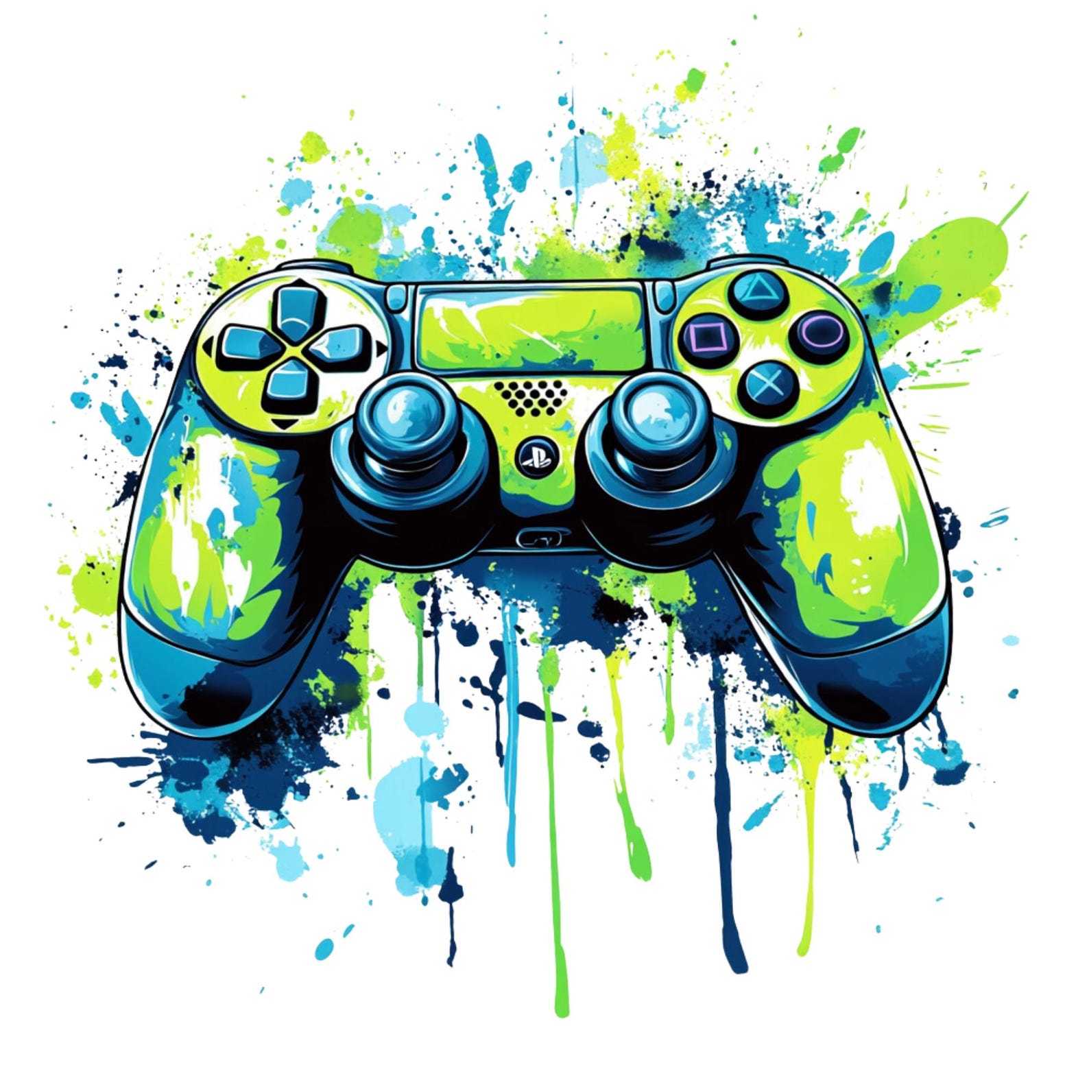 Watercolor Game Controller Clipart: Gamer Graphics (PNG, Digital File ...