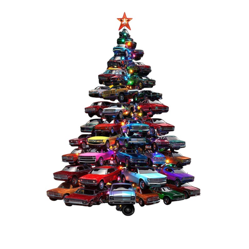 Christmas Car Tree Clipart: Holiday Road Trip Designs (digital Download ...