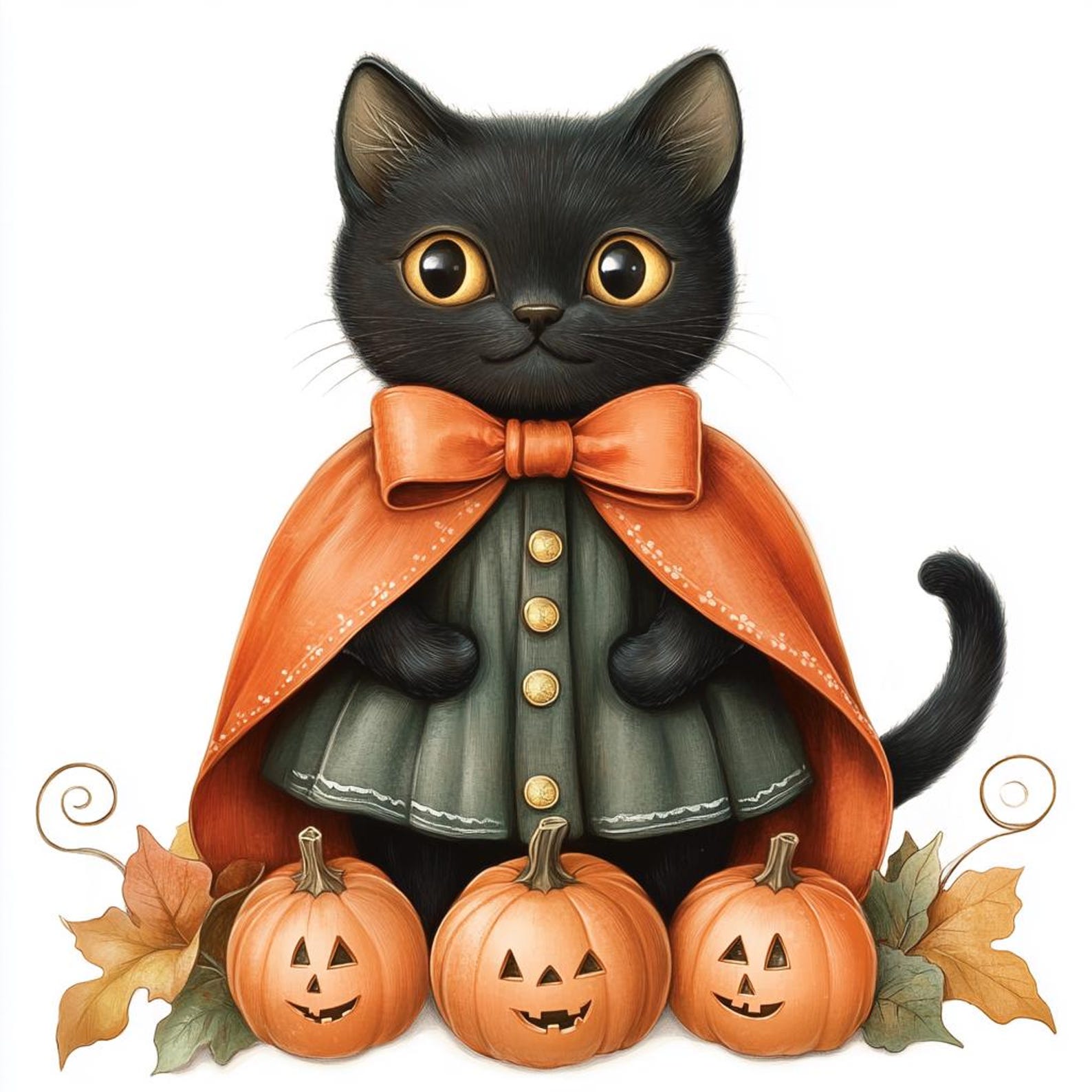 8 Cute Witch Cat Clipart Bundle,png