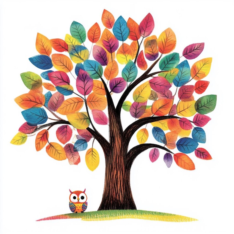 Colorful Watercolor Tree Clipart Bundle (digital Download) - Etsy