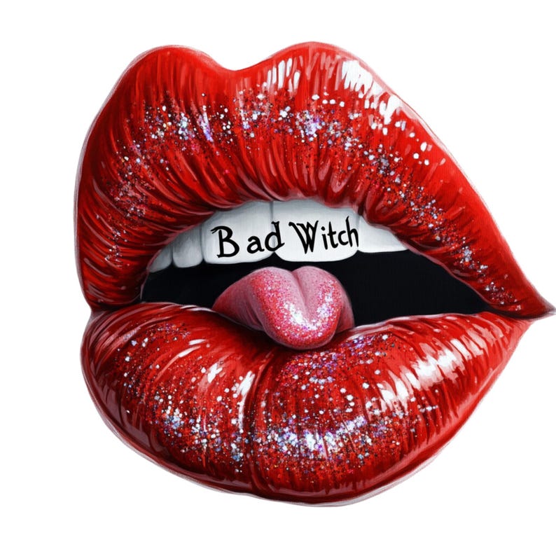 Spooky Halloween Lip Clipart: Glam Witch Kiss (digital File) - Etsy