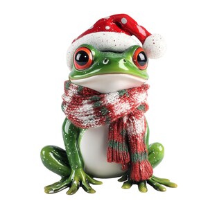 9 Cute Christmas Frog Clipart, Frog Png,jpj, Animal Clipart, Christmas ...