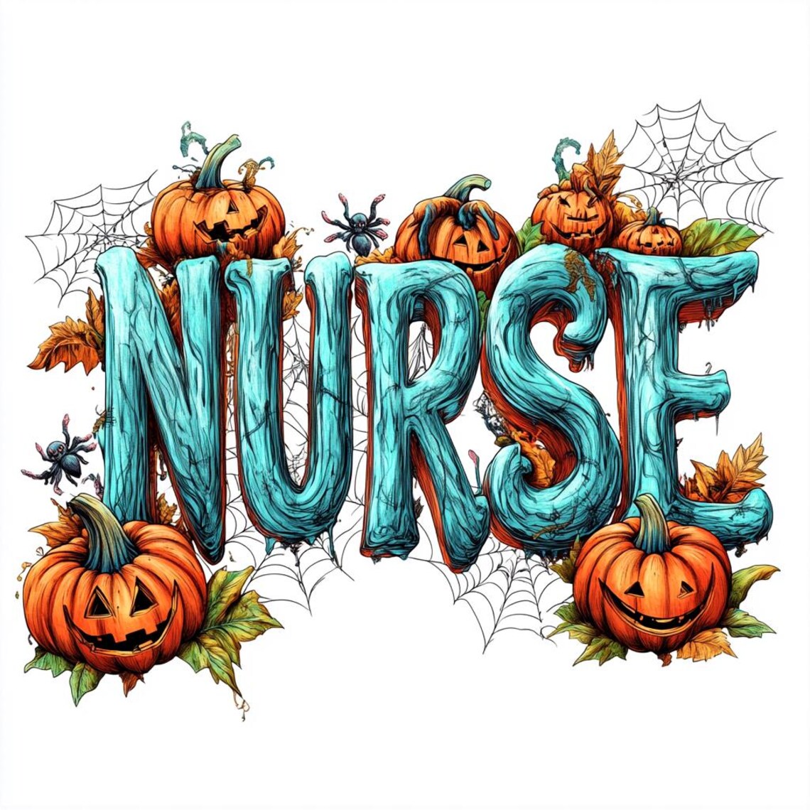 Halloween Nurse Clipart: Spooky Medical Designs (PNG, JPG) (digital ...