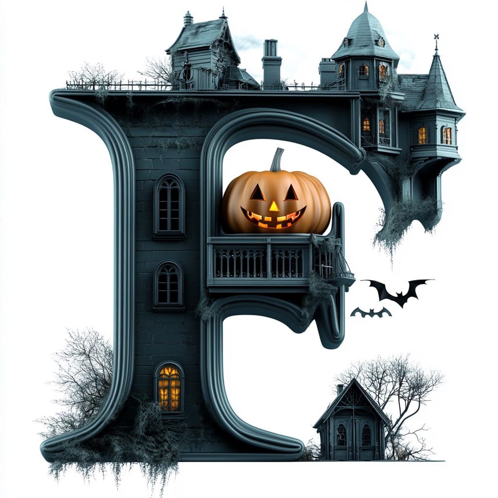 Halloween Alphabet Clipart: Pumpkin Letters, Halloween Decor (PNG ...