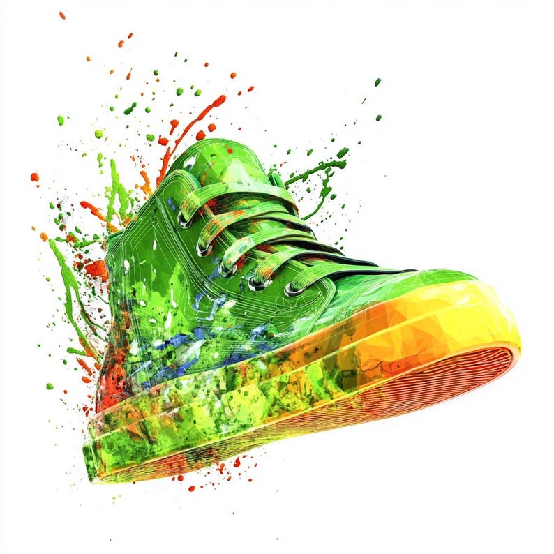 Watercolor Sneaker Clipart: Sports & Fashion PNG Bundle (digital File ...