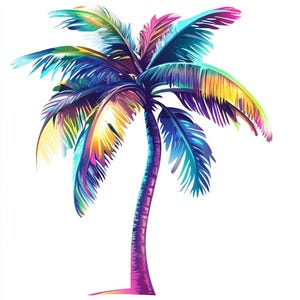 8 Watercolor Coconut Trees Clipart, PNG,JPJ Digital Files on ...