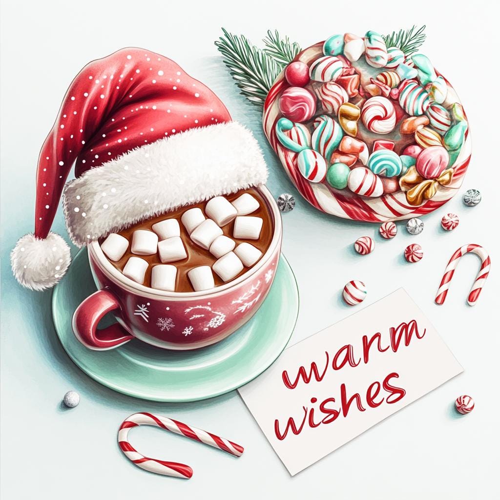 7 Christmas Sweet Clipart, Watercolor Coffee Clipart,png,jpj Hot ...