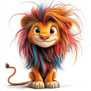 Quirky Lion Clipart: Safari Animal PNG Graphics (commercial Use) - Etsy UK