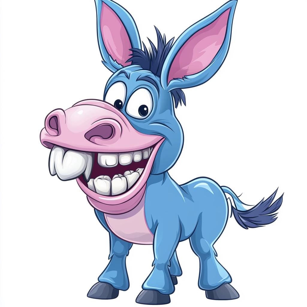 6 Funny Donkey Faces Clipart Bundle PNG,JPJ File | Commercial Use ...