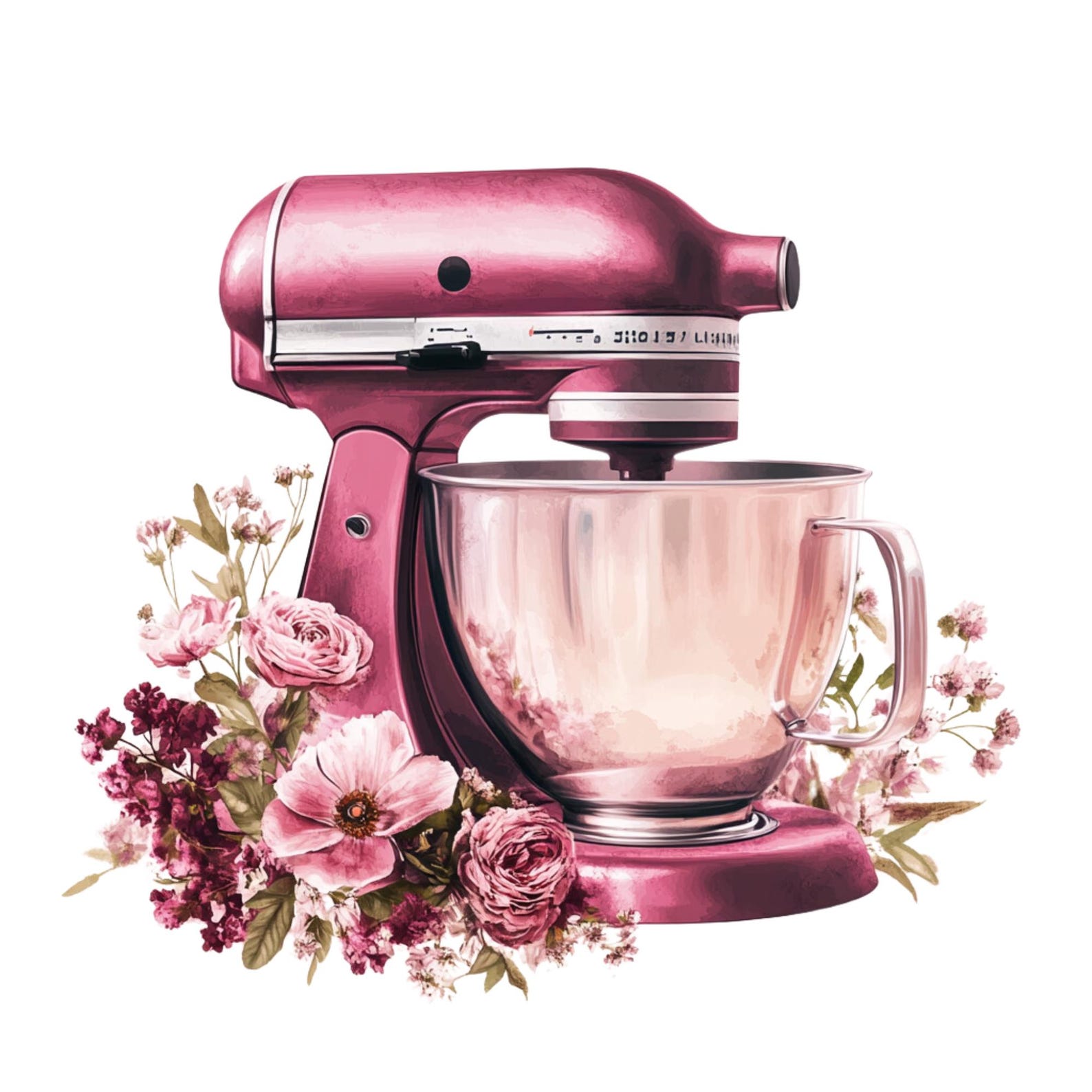 Floral Kitchen Mixer Clipart: Watercolor Style (PNG, JPG) - Etsy