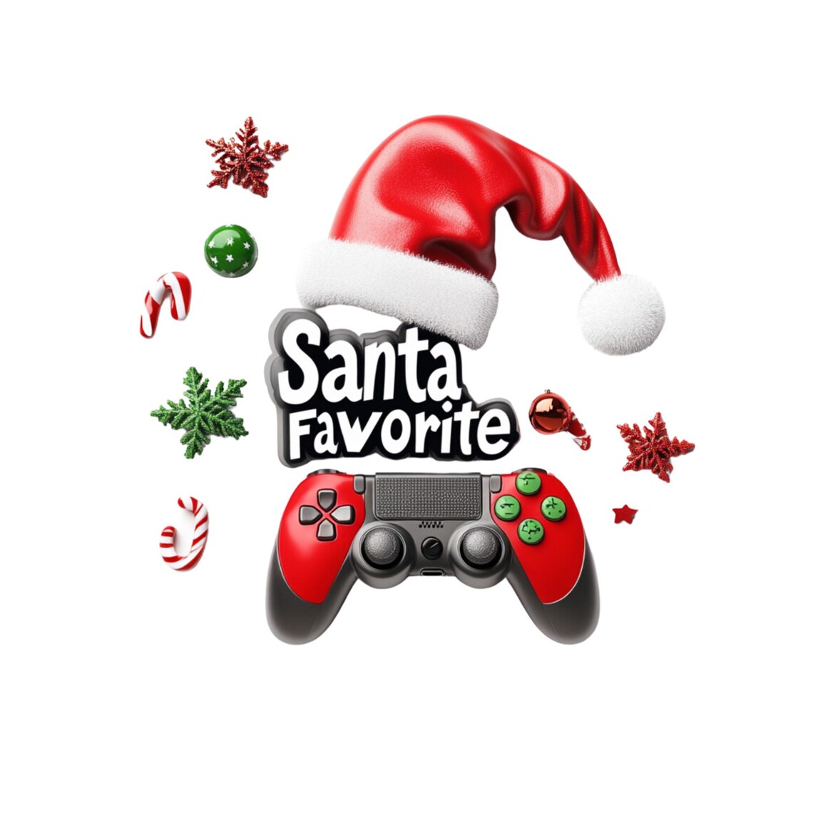 Santa Gamer Christmas Clipart: Holiday Gaming PNG (digital Download) - Etsy