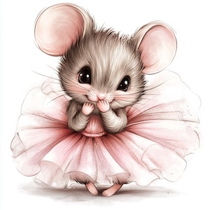 9 Cute Mice Watercolor Clipart Bundle Transparent PNG,JPJ Images ...