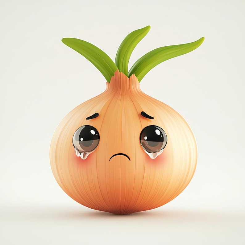 Crying Onion Clipart: Funny Food Illustrations (digital Download) - Etsy