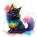 15 Rainbow Cute Whimsical Cat Clipart, Rainbow Kitten Clipart JPG,PNG ...