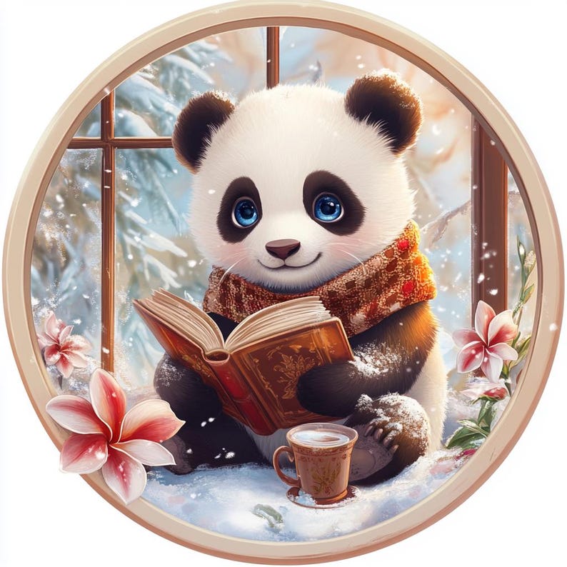 7 Watercolor Cute Funny Panda Clipart Adorable Baby Pandas Commercial ...