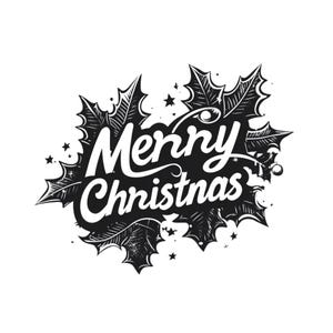 7 Merry Christmas Word, PNG,JPJ, Black Color Words, Christmas Clip Art ...