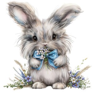 8 Bunny Watercolor Clipart Bunny JPJ,PNG Bunny Clipart,baby Rabbit ...