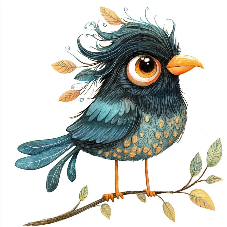 Quirky Bird Clipart: Whimsical PNG Illustrations (digital Download) - Etsy