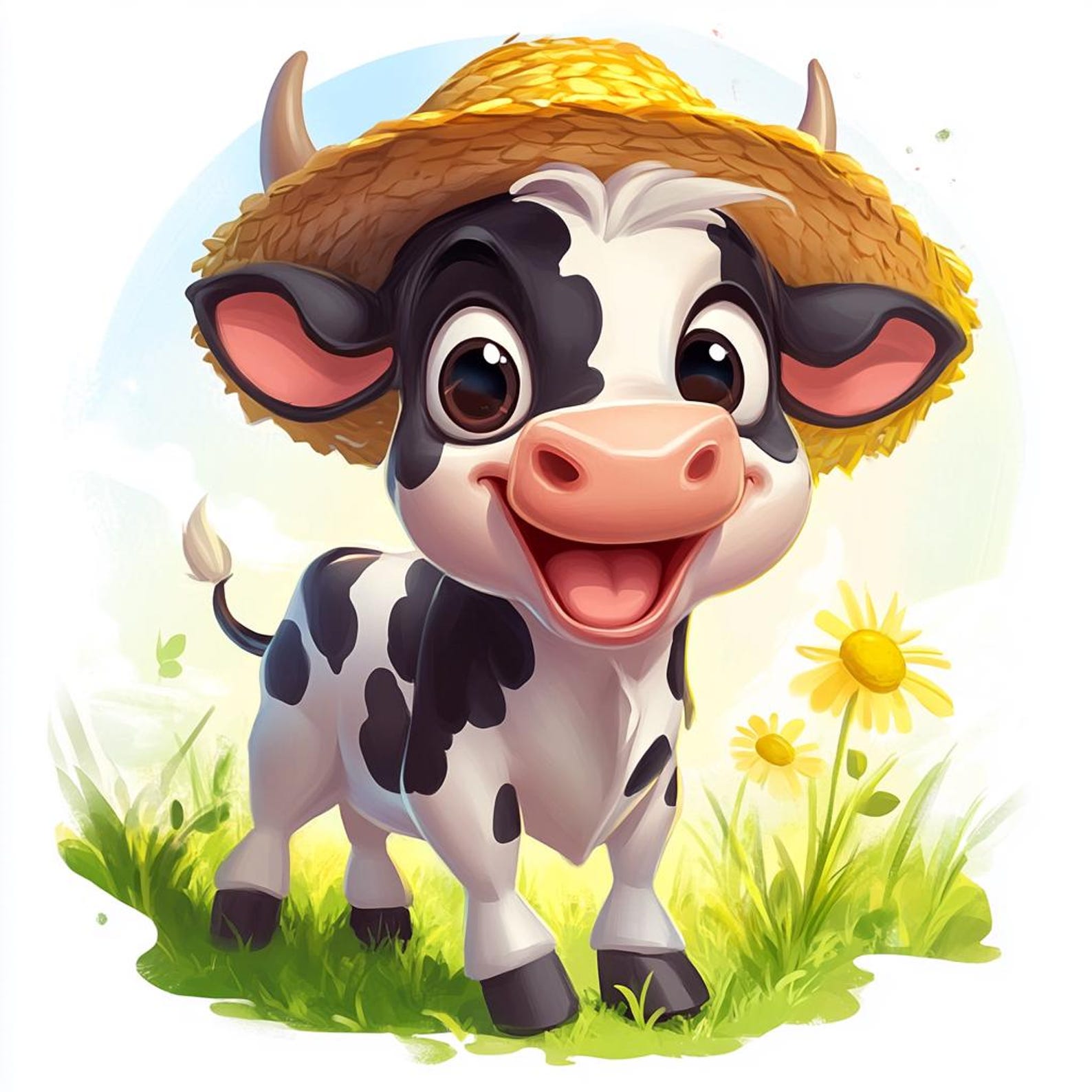 8 Cute Cow Clipart Bundle, Commercial Use PNG,JPJ Baby Cow Birthday ...