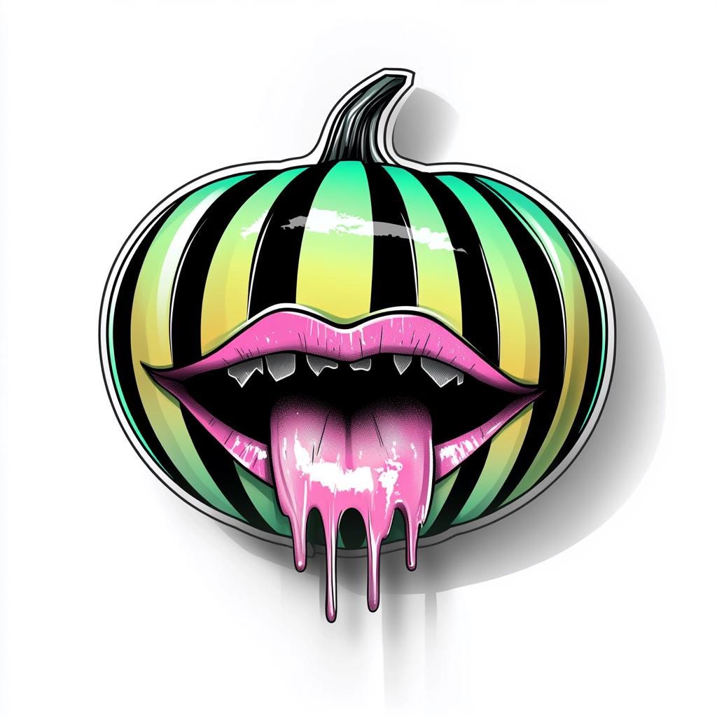 Halloween Dripping Lips Clipart: Spooky PNG Illustrations (commercial ...