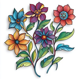 Watercolor Flower Clipart: Colorful Floral Illustrations (digital ...