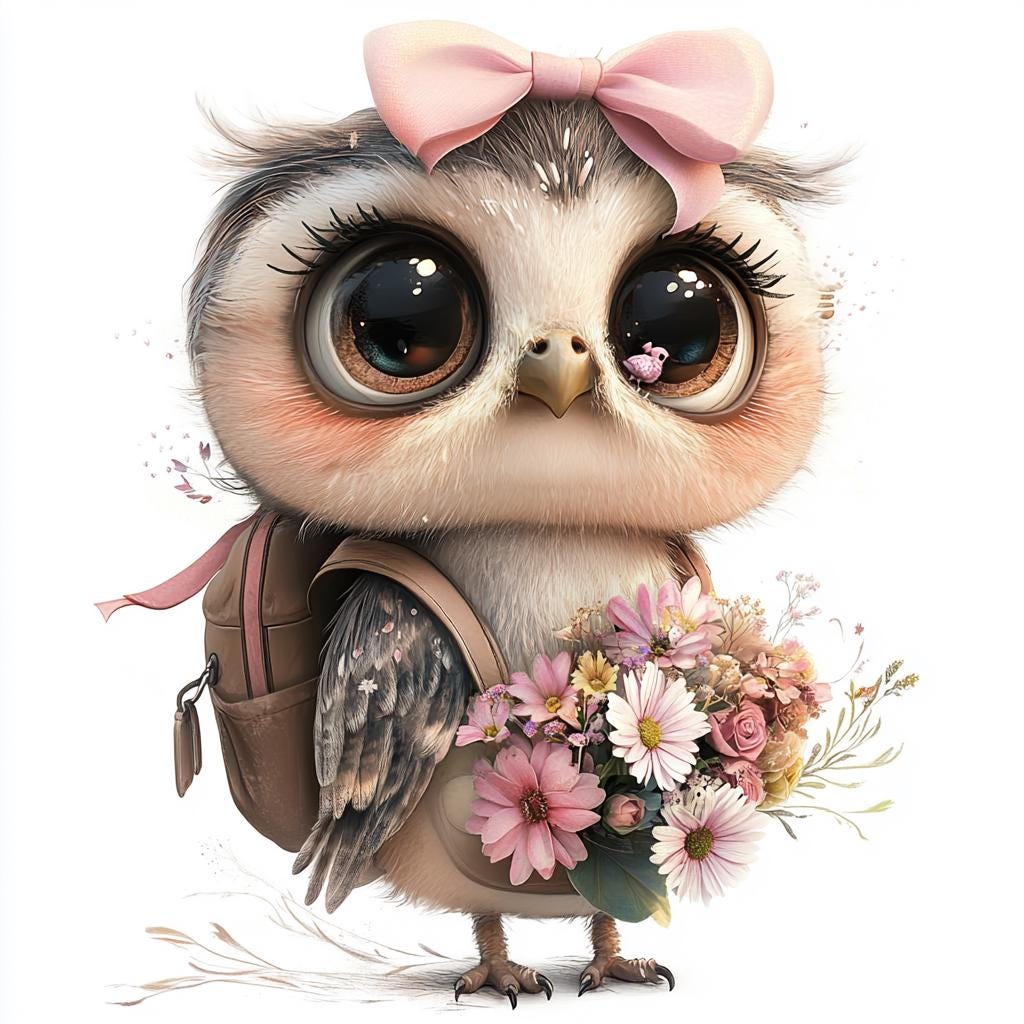 6 Owl Clipart, Cute Owl Clipart, Bird Clipart, Forest Birds, PNG,JPJ ...