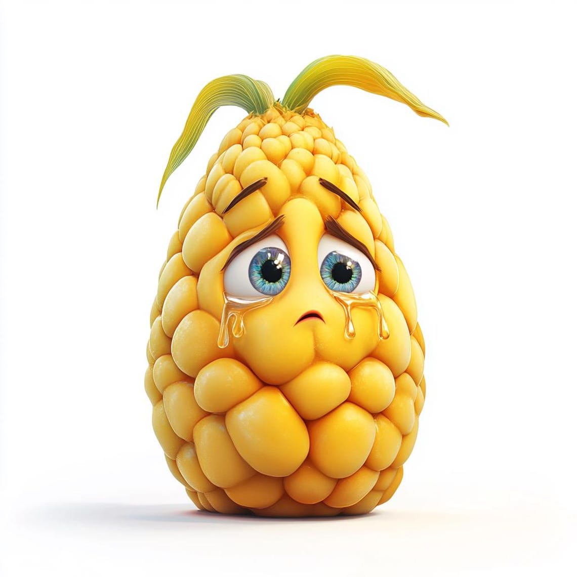 Funny Crying Corn Clipart: Quirky Vegetable Illustrations (digital ...