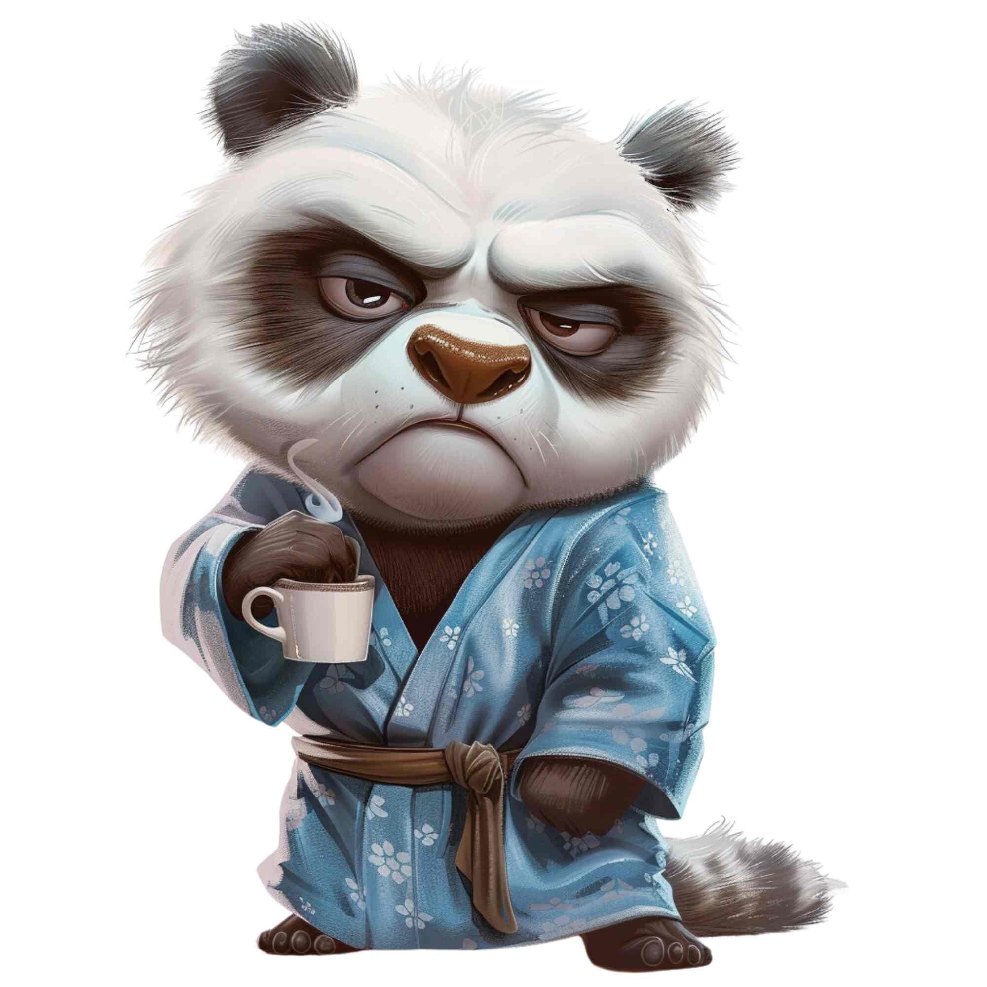 17 Panda Coffee Clipart, Grumpy Panda Clipart, High Quality Png,jpgs ...