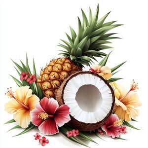 Summer Clipart Set: Watercolor Tropical Illustrations (digital Download ...