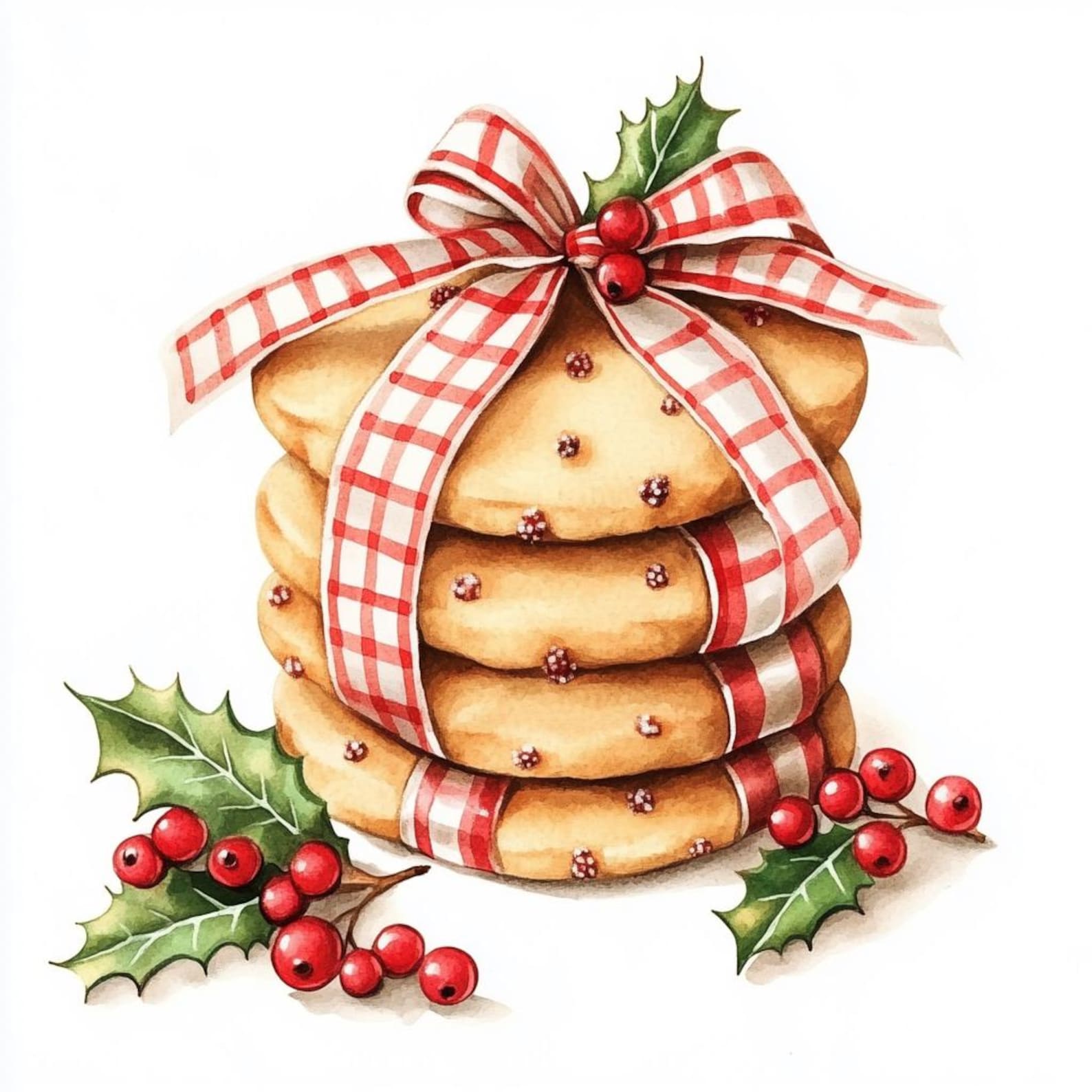 Christmas Cookie Clipart: Watercolor Biscuit Designs (PNG, JPG) - Etsy