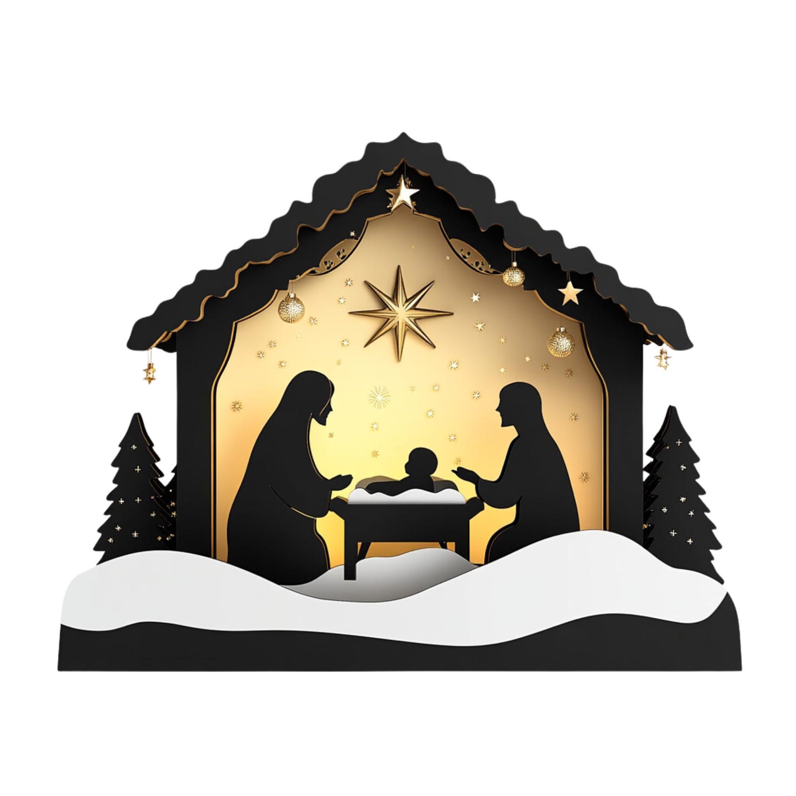 Nativity Scene Clipart: Religious Christmas Illustrations (PNG, JPG) - Etsy