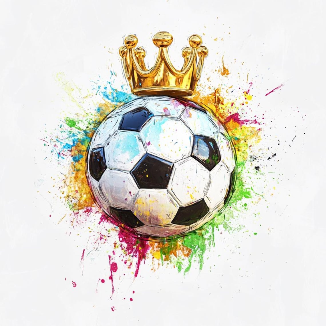 7 Watercolor Football Clipart, PNG, JPJ, Soccer Clipart, Clipart Bundle ...