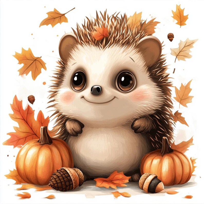 8 Cute Halloween Hedgehogs Clipart, Watercolor Hedgehog Clip Art, High ...