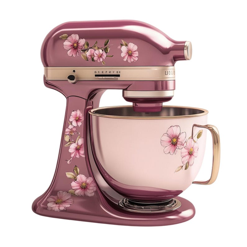 Floral Kitchen Mixer Clipart: Watercolor Style (PNG, JPG) - Etsy