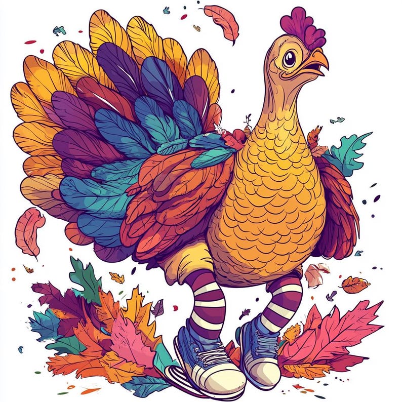 8 Cute Watercolor Thanksgiving Turkey Clipart, Baby Animals Bundle, Png ...