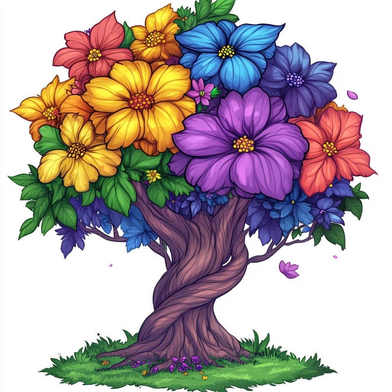 Colorful Watercolor Tree Clipart Bundle (digital Download) - Etsy