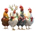 Christmas Chicken Clipart: Festive Holiday Hen Designs (PNG, JPG) - Etsy