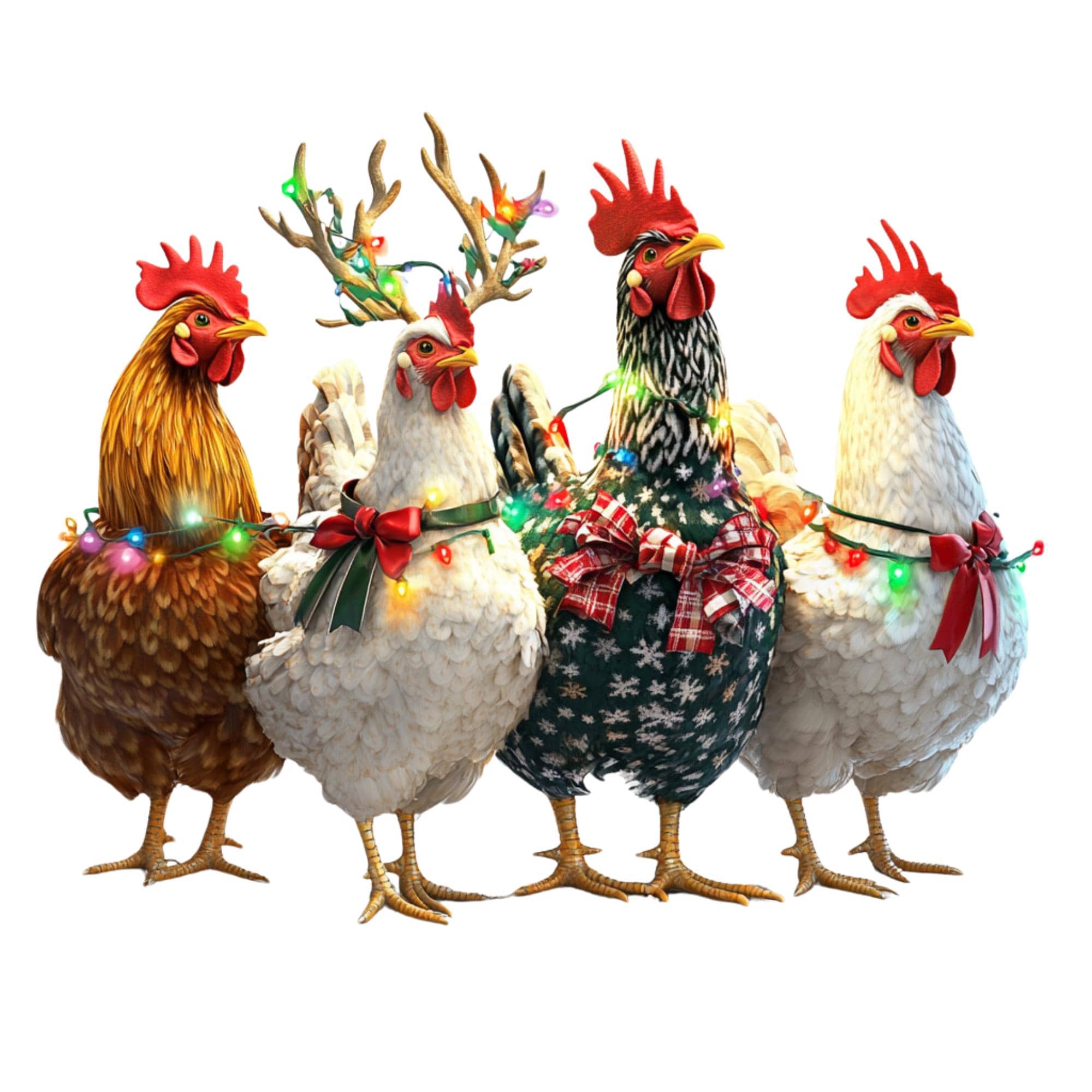 Christmas Chicken Clipart: Festive Holiday Hen Designs (PNG, JPG) - Etsy