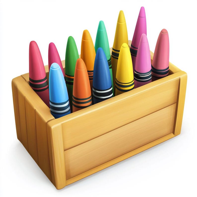 Colorful Crayon Clipart Set: Rainbow Crayon Illustrations (PNG, JPG) - Etsy