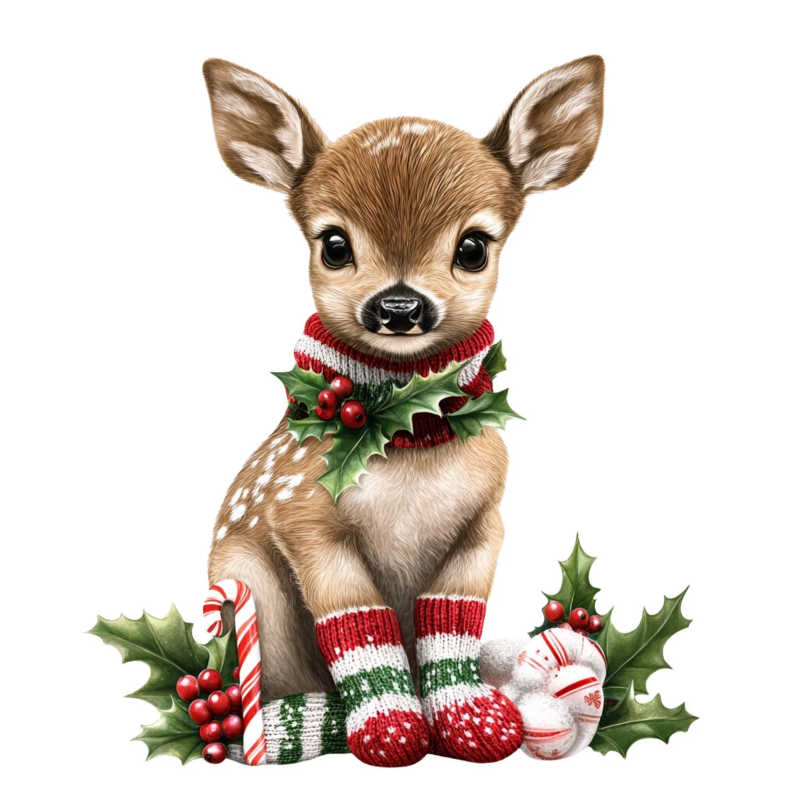 10 Cute Reindeer Clipart, Christmas Deer, Png,jpj, Watercolor Santa ...