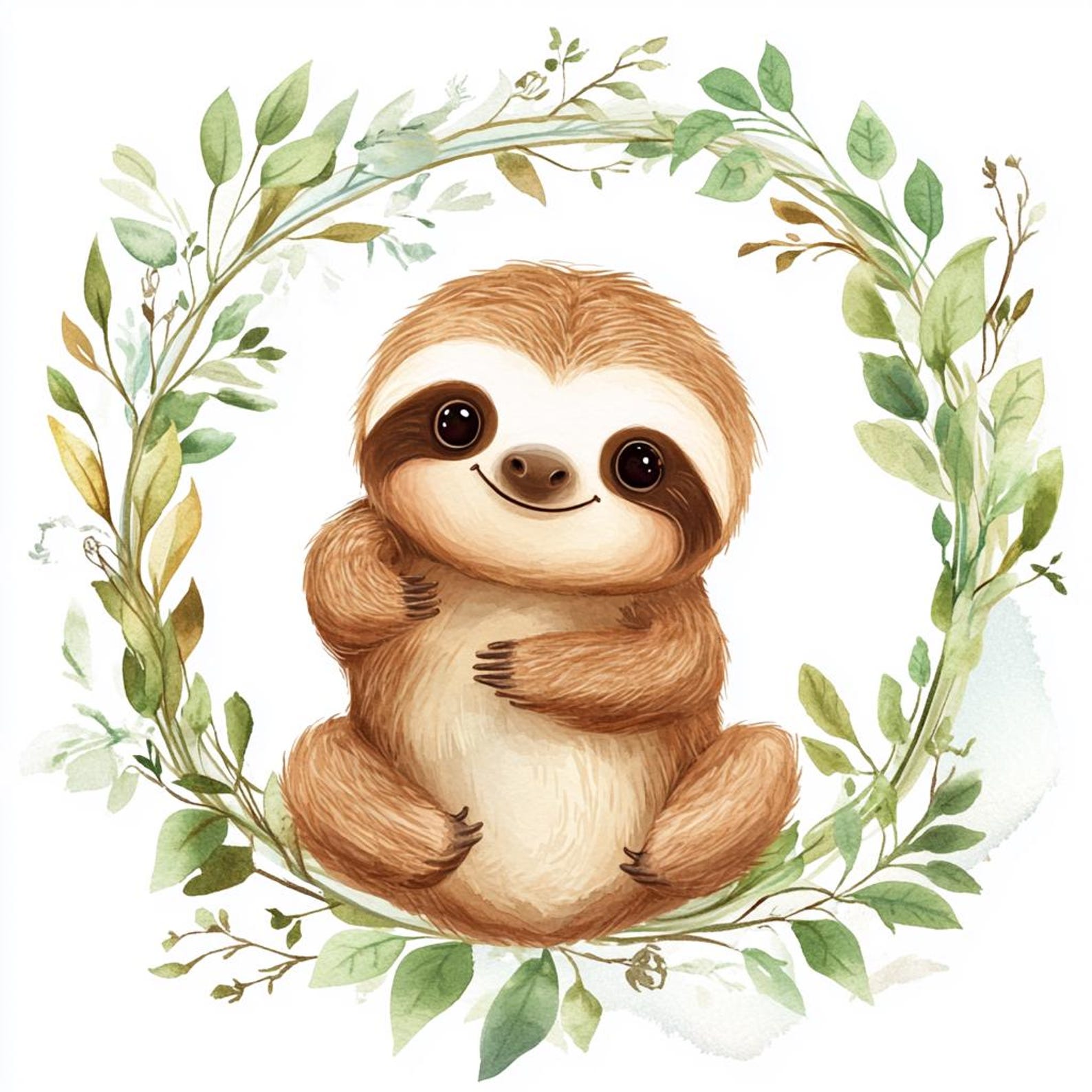 9 Sloth Clipart, Baby Sloth PNG, PNG,JPJ, Sloth Clip Art, Nursery Decor ...