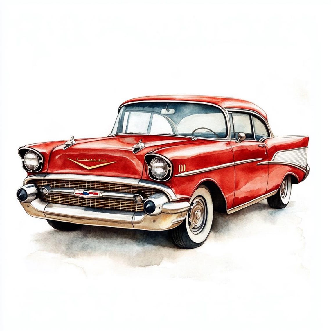 7 Watercolor Classic Cars PNG,JPJ Classic Cars Clipart Bundle, Luxury ...