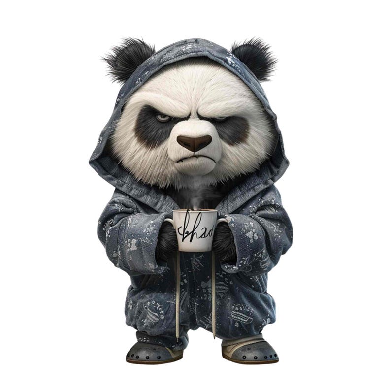 17 Panda Coffee Clipart, Grumpy Panda Clipart, High Quality Png,jpgs ...