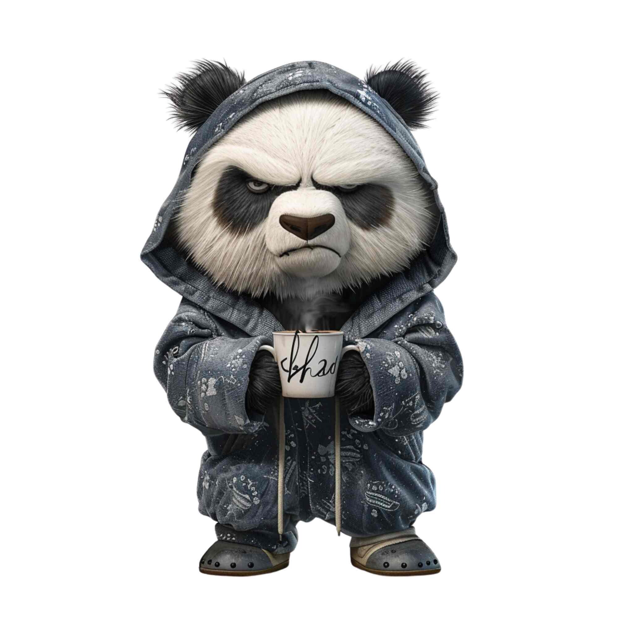 17 Panda Coffee Clipart, Grumpy Panda Clipart, High Quality Png,jpgs, Digital Download ...