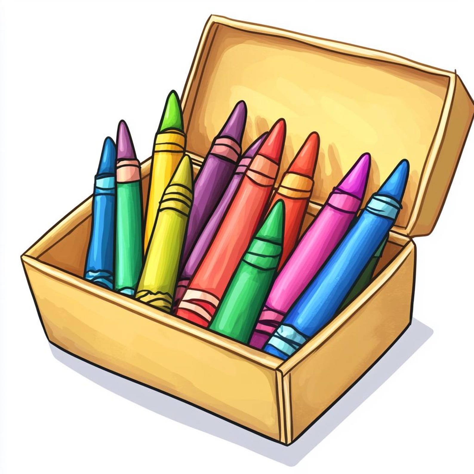 Colorful Crayon Clipart Set: Rainbow Crayon Illustrations (PNG, JPG) - Etsy