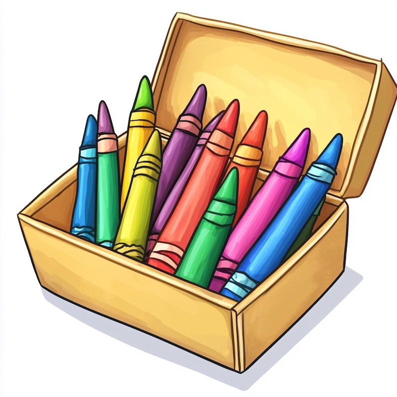 Colorful Crayon Clipart Set: Rainbow Crayon Illustrations (PNG, JPG) - Etsy
