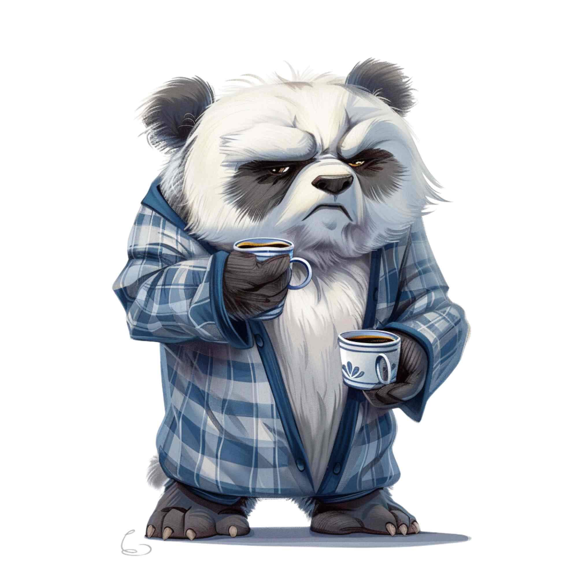 17 Panda Coffee Clipart, Grumpy Panda Clipart, High Quality Png,jpgs ...